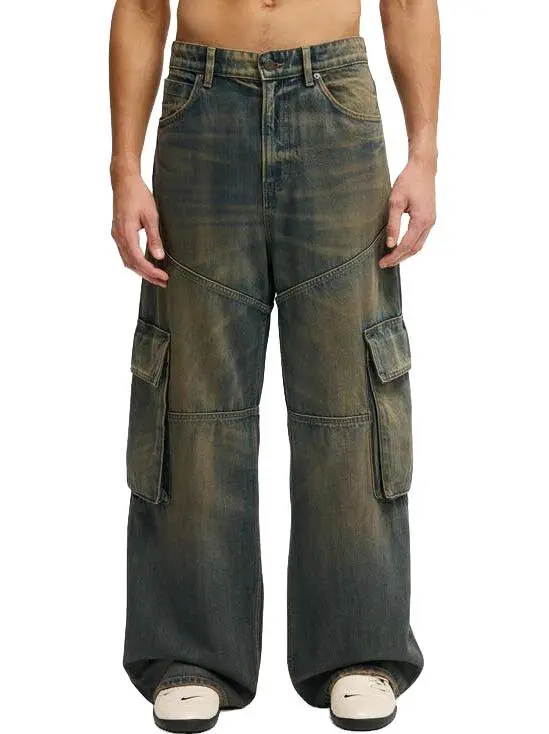 COTTON ON Super Baggy Jeans - Cargo Y2k Eden Blue