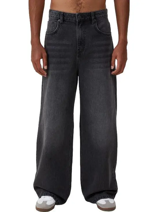 COTTON ON Super Baggy Rigid Denim Jeans - Y2k Washed Black