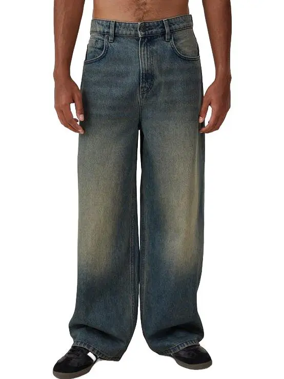 COTTON ON Super Baggy Rigid Denim Jeans - Y2k Washed Blue