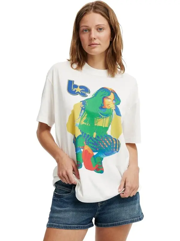 COTTON ON Music Boxy Graphic Tee - Billie Eilish Pose  Vintage