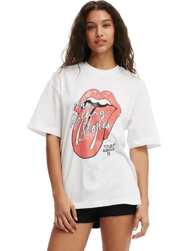 COTTON ON Music Boxy Graphic Tee - Rolling Stones America 78