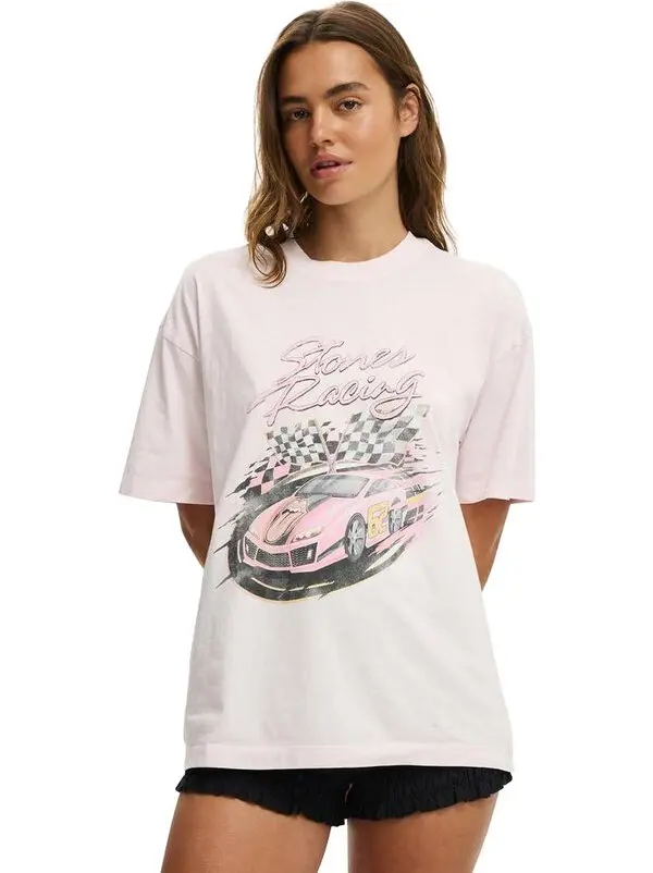 COTTON ON Music Boxy Graphic Tee - Rolling Stones Racing