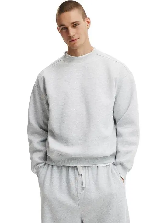 COTTON ON Box Fit Crewneck Sweater - Grey Marle