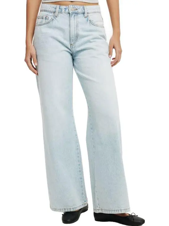 COTTON ON Relaxed Wide Leg Jeans - Pearl Blue