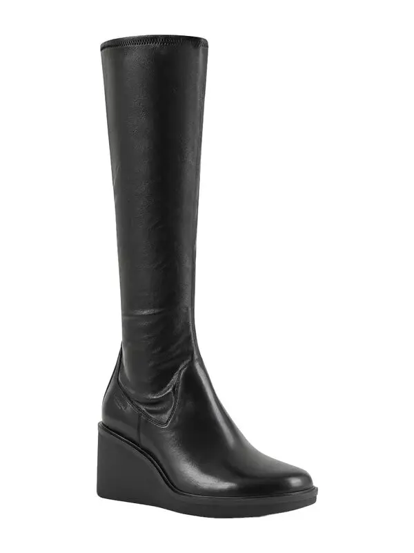 VAGABOND SHOEMAKERS Deena Platform Wedge Knee High Boots - Black