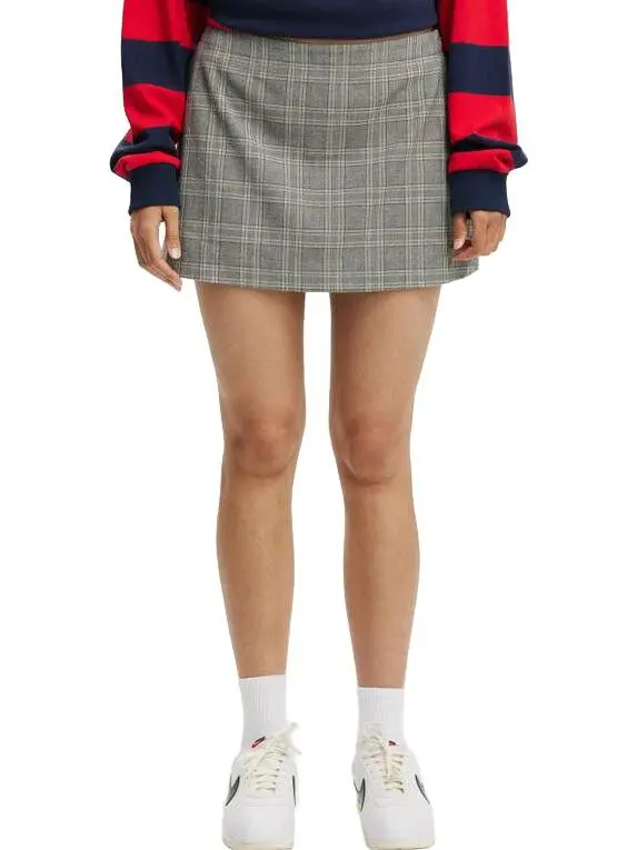 COTTON ON Harper Suiting Mini Skirt - Grey Check