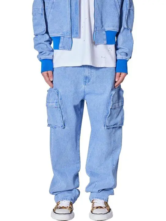 Mnml Ultra Baggy Cargo Jeans - Blue