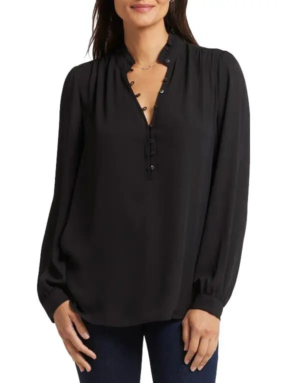 NYDJ Hannah Georgette Top - Black