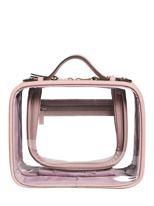 CALPAK Medium Clear Cosmetics Case - Mauve