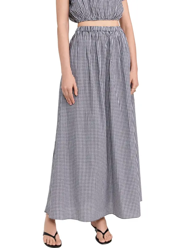 Playa Lucila Gingham Maxi Skirt - Black Gingham