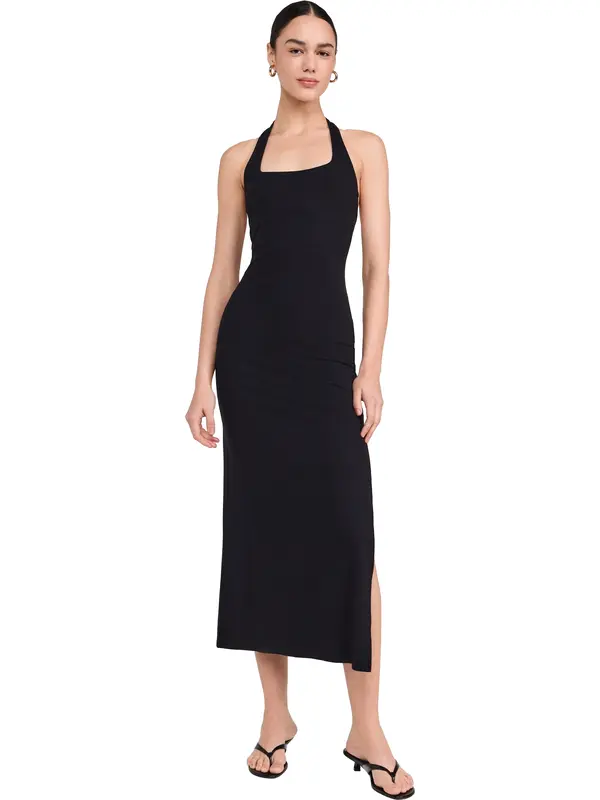 L*Space London Ribbed Halterneck Dress - Black