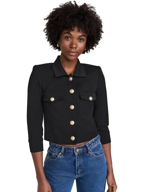 L'Agence Kumi Cropped Jacket - Black