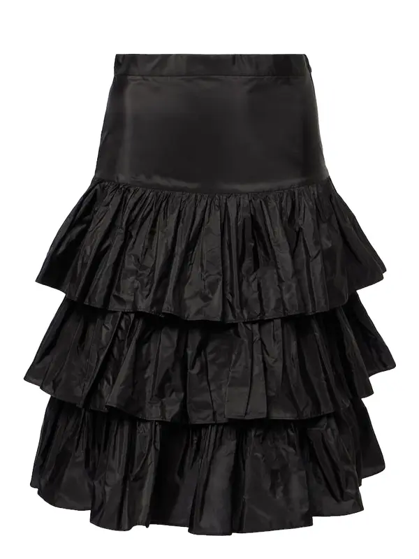 Valentino Garavani Silk Taffeta Midi Skirt - Black