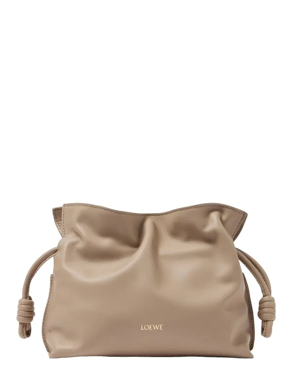 Loewe Flamenco Mini Leather Clutch - Beige
