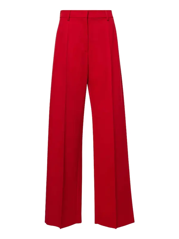 Valentino Garavani Virgin Wool Wide-leg Pants - Red
