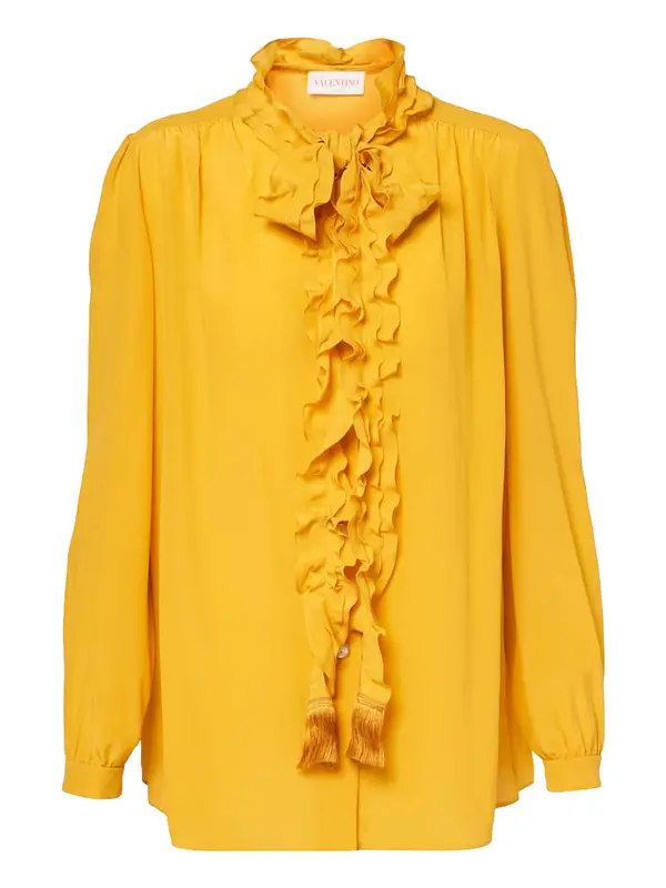 Valentino Garavani Crêpe De Chine Shirt - Yellow