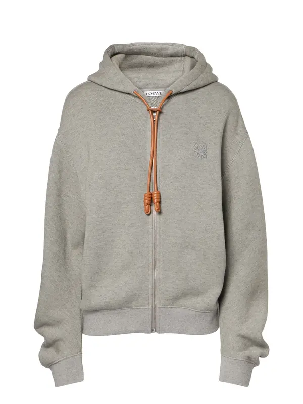 Loewe Flamenco Cotton And Cashmere Hoodie - Grey