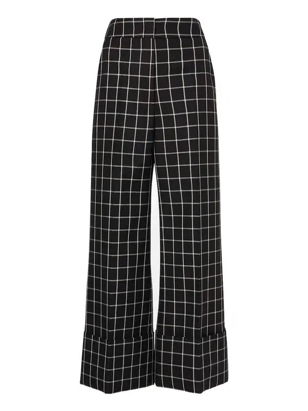 Valentino Garavani Mossi Virgin Wool Wide-leg Pants - Black