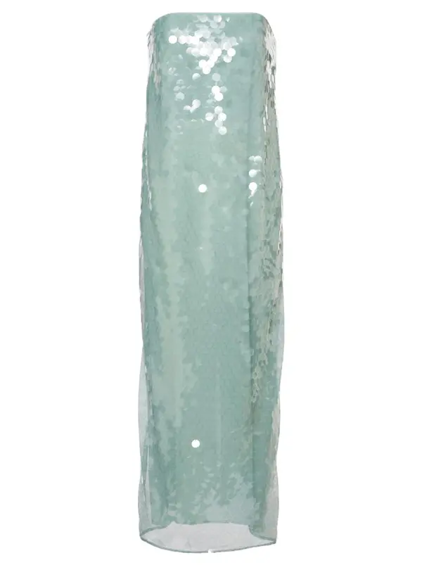Staud Casey Strapless Maxi Dress - Blue