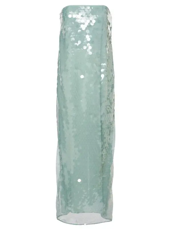Staud Casey Strapless Maxi Dress - Blue