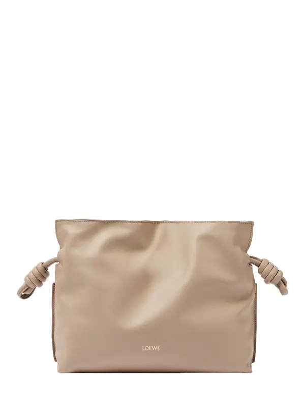 Loewe Flamenco Medium Leather Clutch - Beige