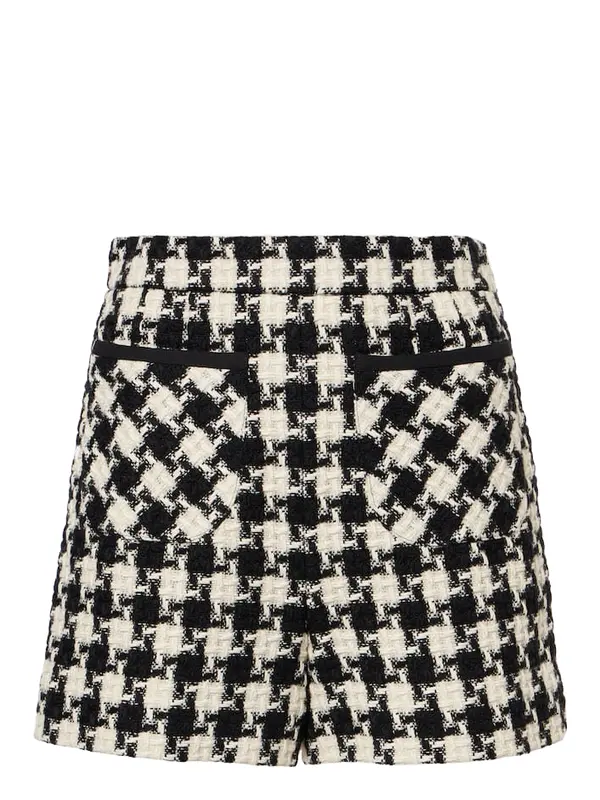 Valentino Garavani Mossi Tweed Shorts - White