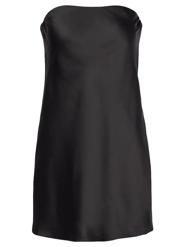 Norma Kamali Crêpe Satin Minidress - Black