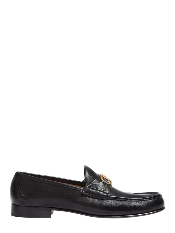 Valentino Garavani Vlogo Signature Leather Penny Loafers - Black