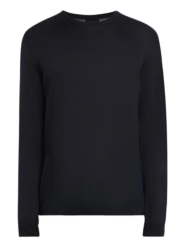 Giorgio Armani Silk-cotton Crew Sweater - Blue