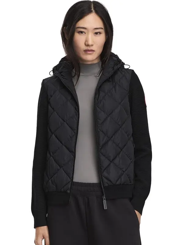 Canada Goose Hybridge Quilted Knit Hooded Jacket - Black