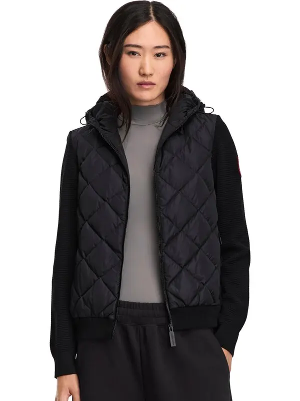 Canada Goose Hybridge Quilted Knit Hooded Jacket - Black