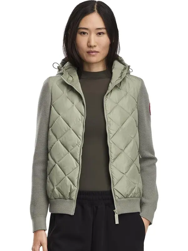 Canada Goose Hybridge Quilted Knit Hooded Jacket - Sagebrush