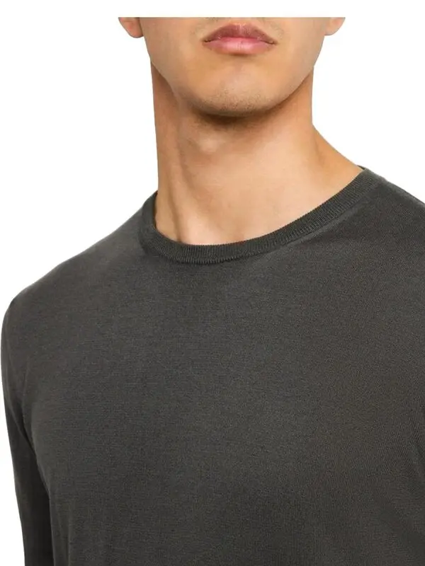 Giorgio Armani Fine Knit Crew Neck Sweater - Grey