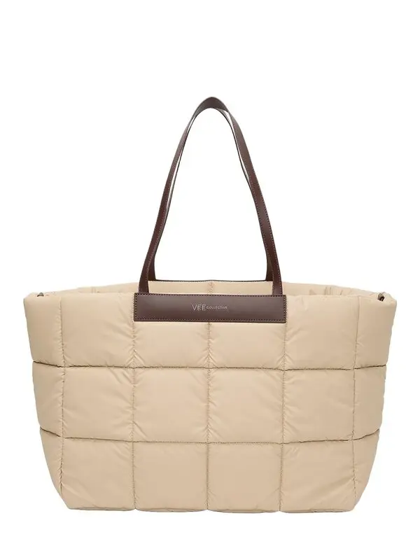 VEECOLLECTIVE Porter Quilted East-west Tote Bag - Beige Brown