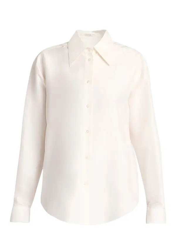THE ROW Parave Silk Blouse - Beigebrown