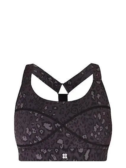 Sweaty Betty Power Medium-impact Stretch-woven Sports Bra - Black Luxe Leopard