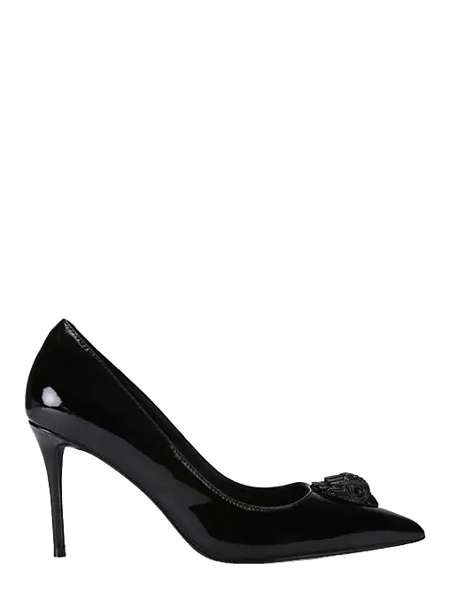 Kurt Geiger Belgravia Eagle Head-embellished Patent-leather Courts - Black