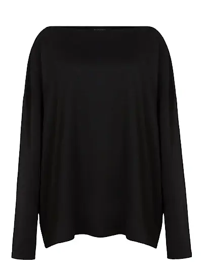 ALLSAINTS Rita Oversized-fit Cotton-blend Top - Black