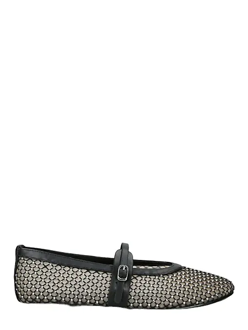 Steve Madden Rejoice-mr Rhinestone-embellished Mesh Flats - Black