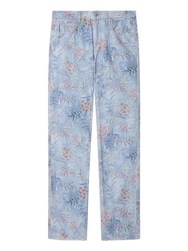 Isabel Marant Lewys Fitted Embroidered Trousers - Blue