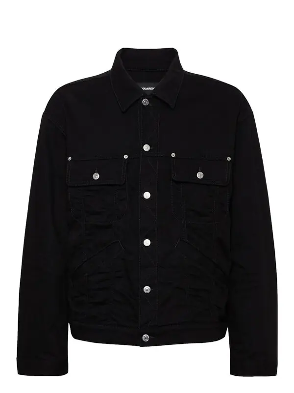 Dsquared2 The Icon New Generation Oversized Jean Jacket - Black