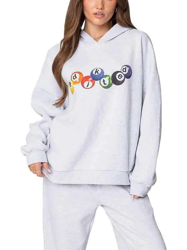 EDIKTED Billiard Oversized Hoodie - Gray Melange