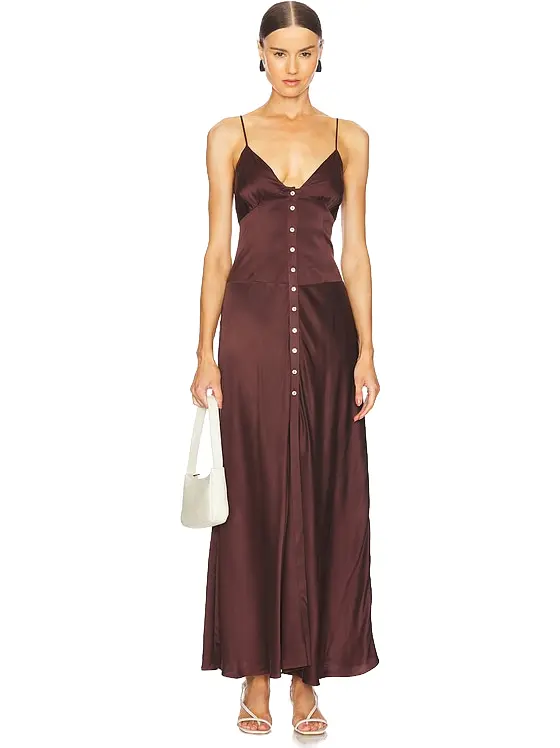 Bec & Bridge Kaia V Dress - Chocolate Plum