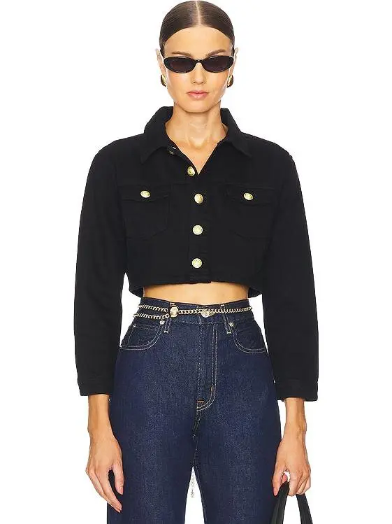 L'Agence Genevie Cropped Jacket - Noir