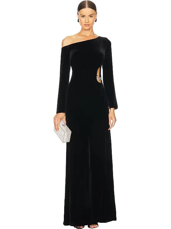 L'Agence Seren Cutout Maxi Dress - Black