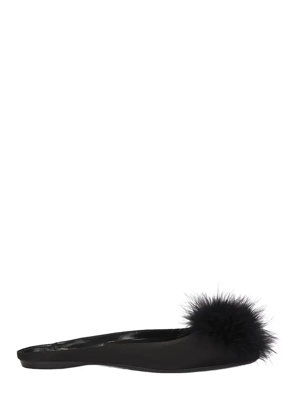 Saint Laurent Lido Flat Mule - Nero