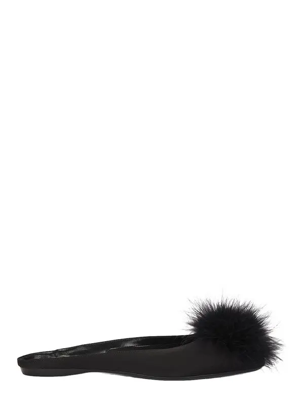 Saint Laurent Lido Flat Mule - Nero