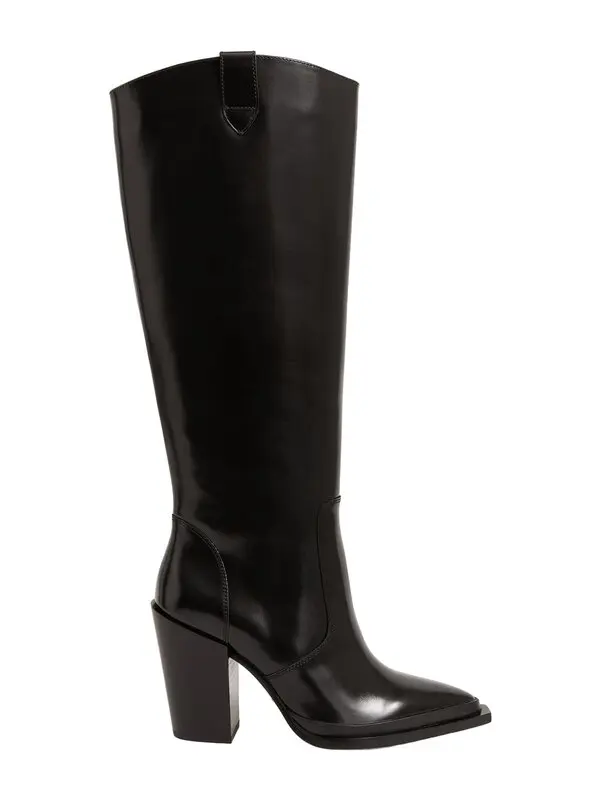 Paige Pacey Leather Knee-high Boots - Black