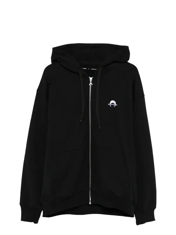 MARINE SERRE Moon Logo Zip-up Hoodie - Black