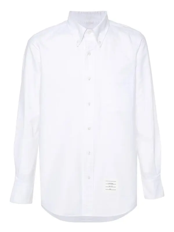 Thom Browne Rwb-stripe Cotton Shirt - White